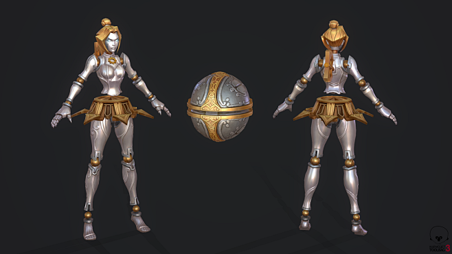 LOL-orianna 发条魔灵 奥莉安娜 PBR-独立角色模型-微元素 - Element3ds.com!