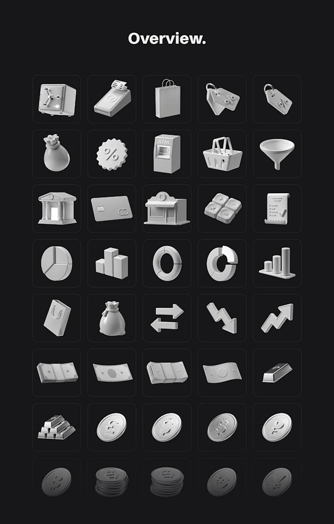 3D 3d icons c4d cinema 4d coin commercial finance icon set png icons ...