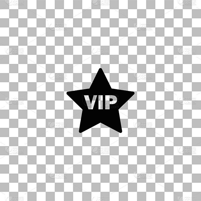 Vip star icon flat