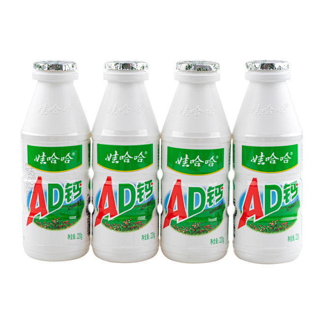 娃哈哈ad钙奶220ml*4瓶大瓶哇哈哈儿童早餐酸奶牛奶乳酸夏季饮料-tmall.com天猫