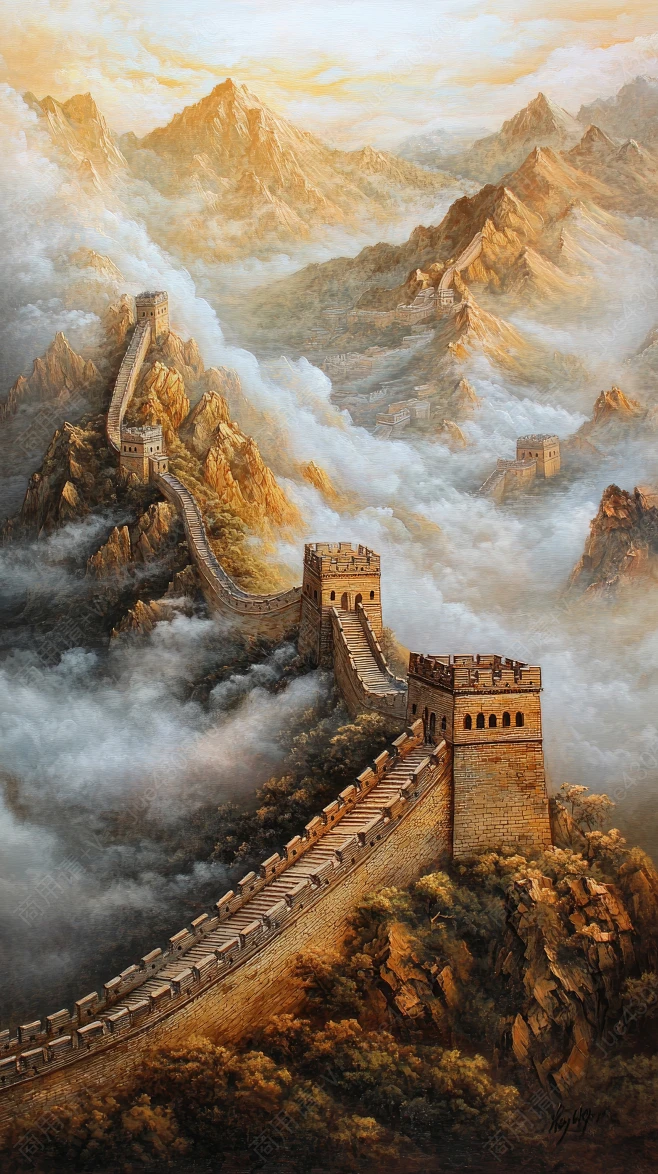 240805万里长城插画 (3)-花瓣网