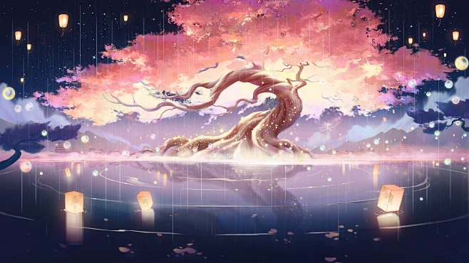 The Wishing Tree, bg for 2025 Chinese New Year Wishing Event-花瓣网