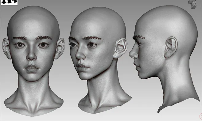 其中包括图片：面部探索（WIP3）, YJM(JieMing You)-花瓣网