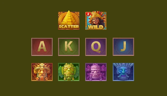 "Aztec Riches " slot game :: Behance-花瓣网