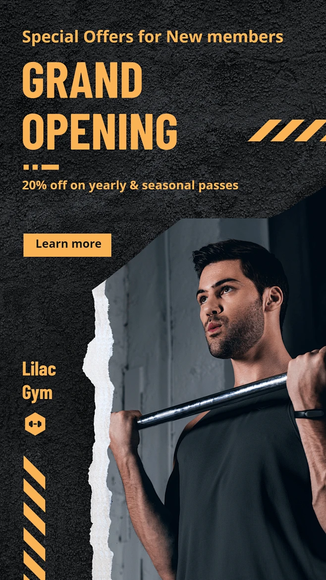 Gym Grand Opening New Store Promo Ecommerce Story素材-花瓣网