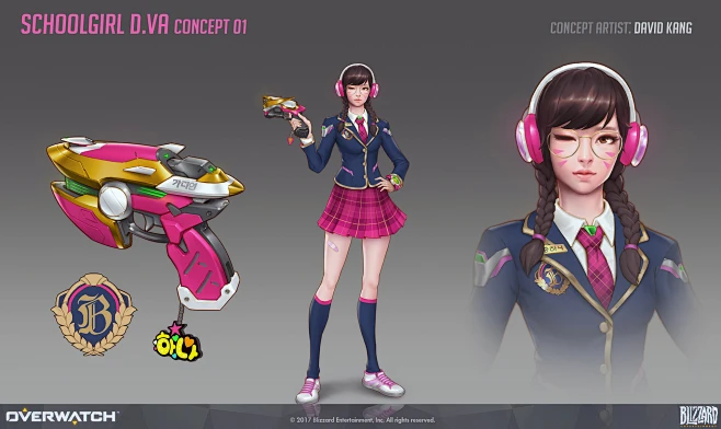 DVA Student and Mech skin concept , Dkang . : DVA Korean student and mech concept-花瓣网