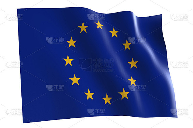 欧洲国旗迎风飘扬