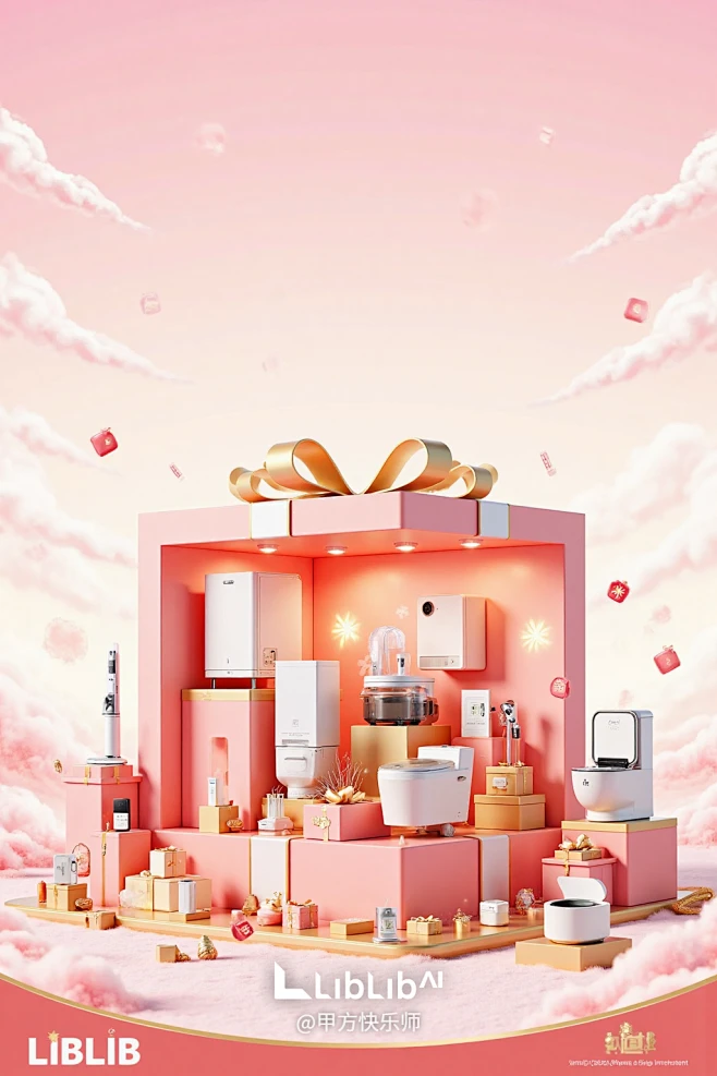 F1电商商业KV海报_3D场景618双11双12年货视觉设计-LoRA-甲方快乐师-LiblibAI-花瓣网