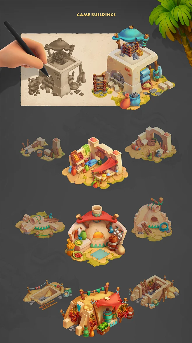 concept art egypt farm farm game Game Art game design Isometric mobile ...