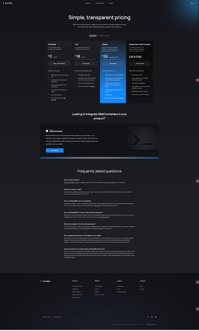 StackBlitz | Pricing | Instant Dev Environments | Click. Code. Done.-花瓣网