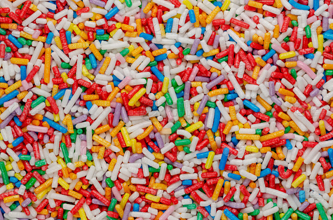Rainbow sprinkles, colorful sugar sprinkles, surfa