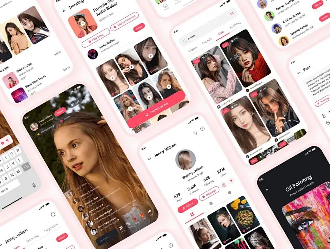 短视频社交平台应用程序UI设计套件170屏 - UIED用户体验学习平台-花瓣网
