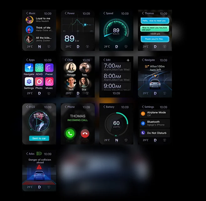 HMI about the car : anmation，car，ui design，ae，instrument cluster，-花瓣网