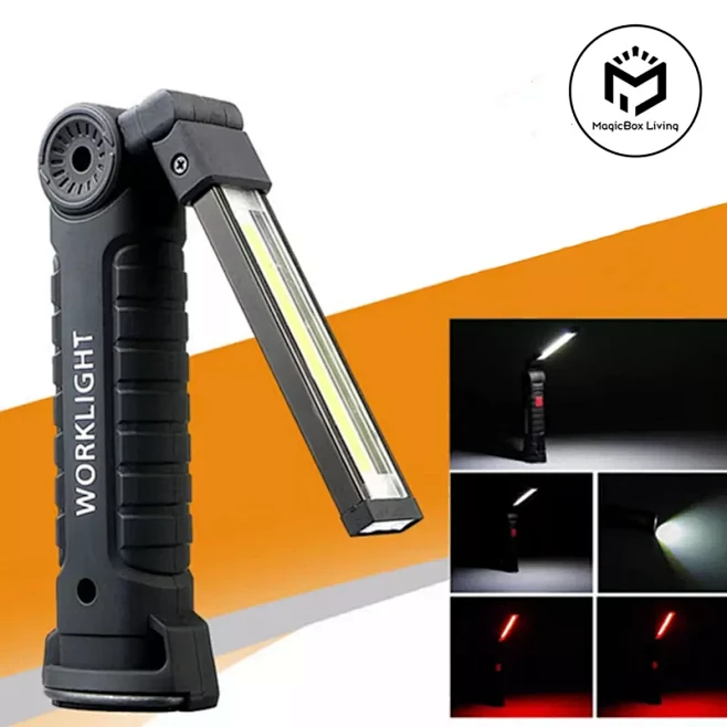 Rechargeable Work Lights LED Work Light Hanging Hook 5 Modes Magnetic ...