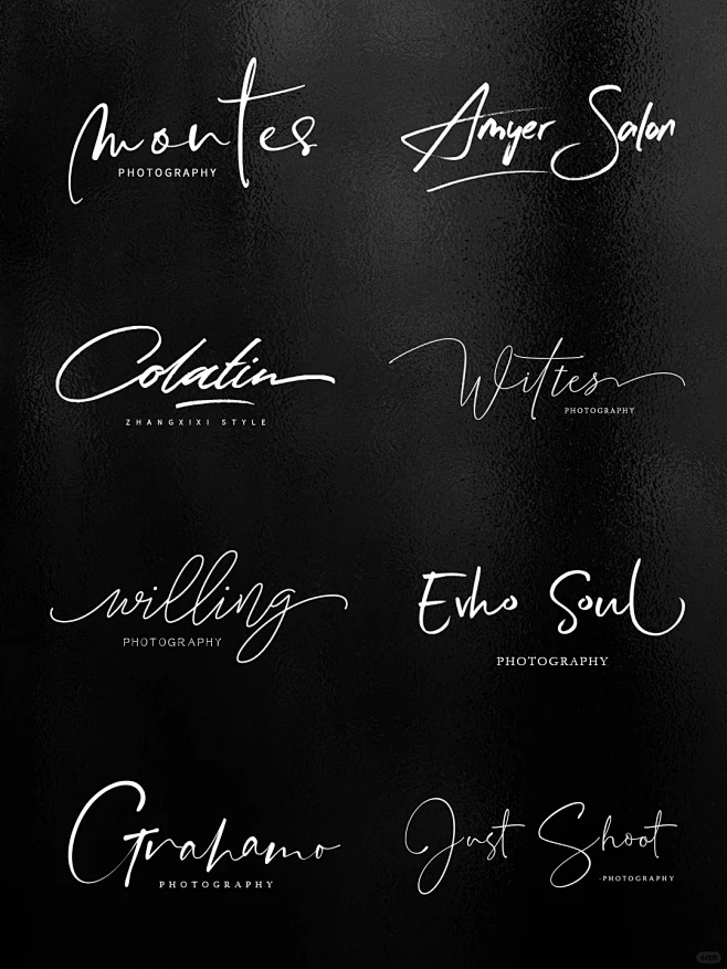 简约高级手写风花体英文签名设计摄影师logo - 小红书-花瓣网
