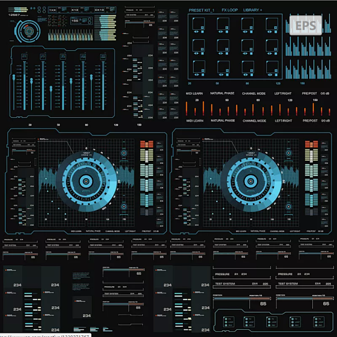 科技感UI-大数据可视化FUI、HUD 组件