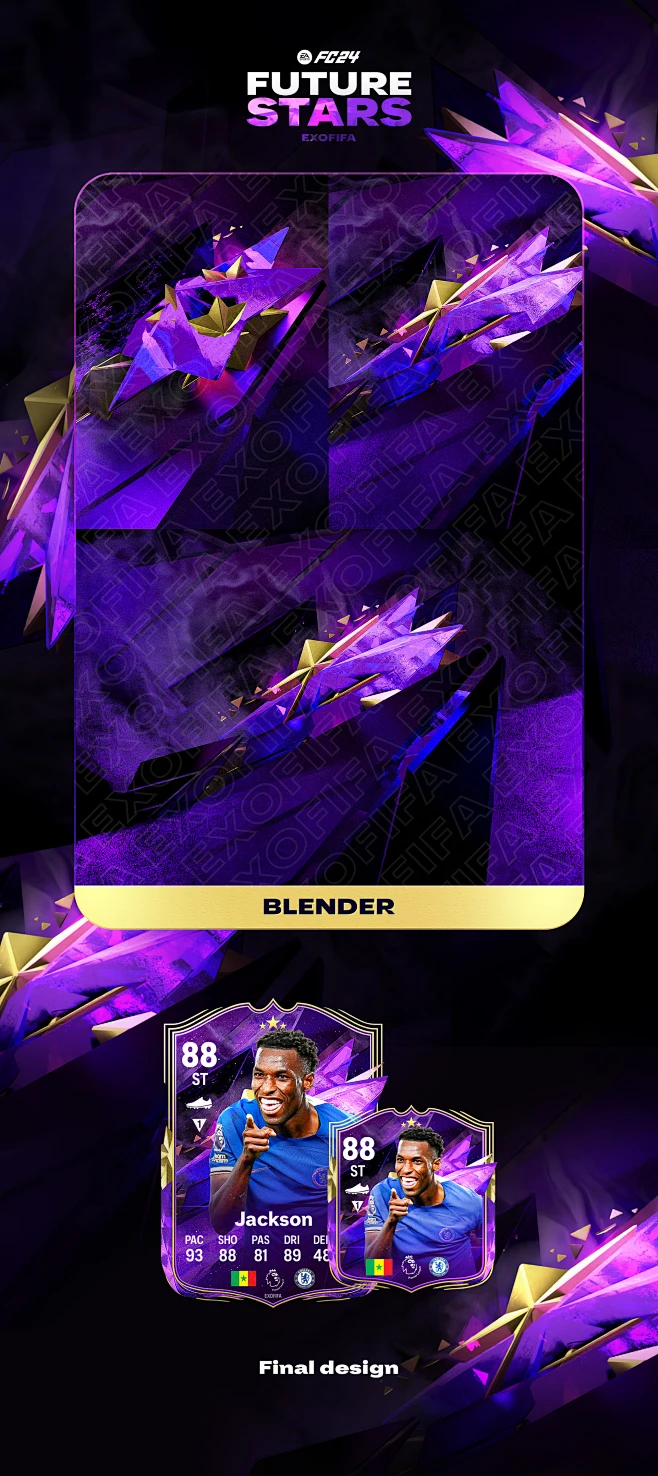 eafc FIFA football blender photoshop FIFA23 card 3D FC FC24-花瓣网