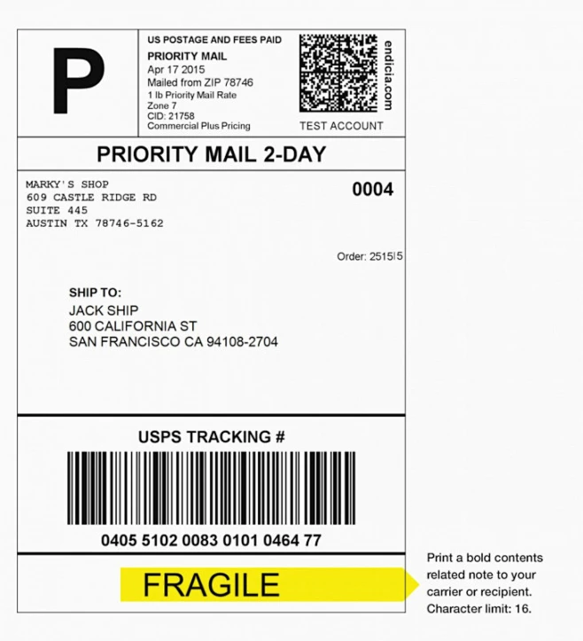 Usps Shipping Label Template Word New 011 Free Printable Shipping Label ...