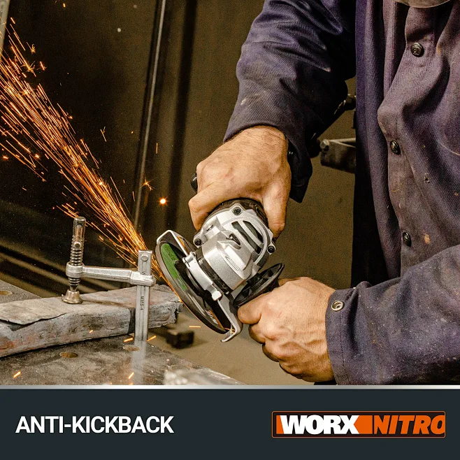 WORX 18V（20V MAX) Cordless Angle Grinder WX812, PowerShare, Ø125mm ...