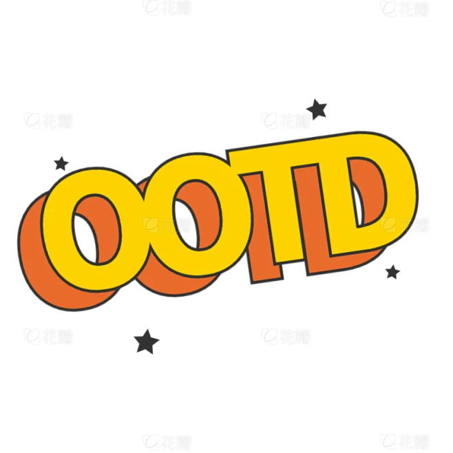 手绘-复古文字主题-OOTD素材-花瓣网