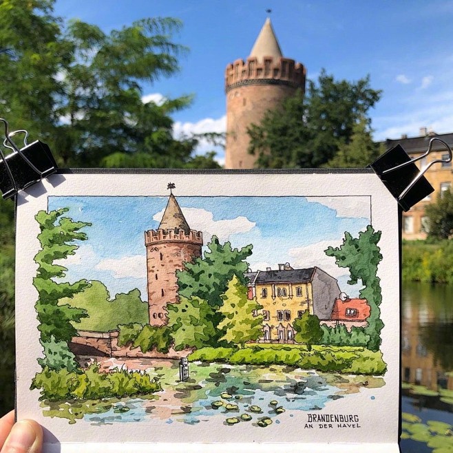 风景水彩速写｜cr：Danny Hawk