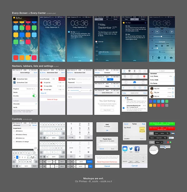 【ios7系列素材7】ios7 gui 控件-风景-PSD-花瓣网