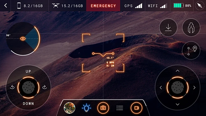 Cyberpunk UI for mobile Drone controller “KUDOLO” : Engaging ...