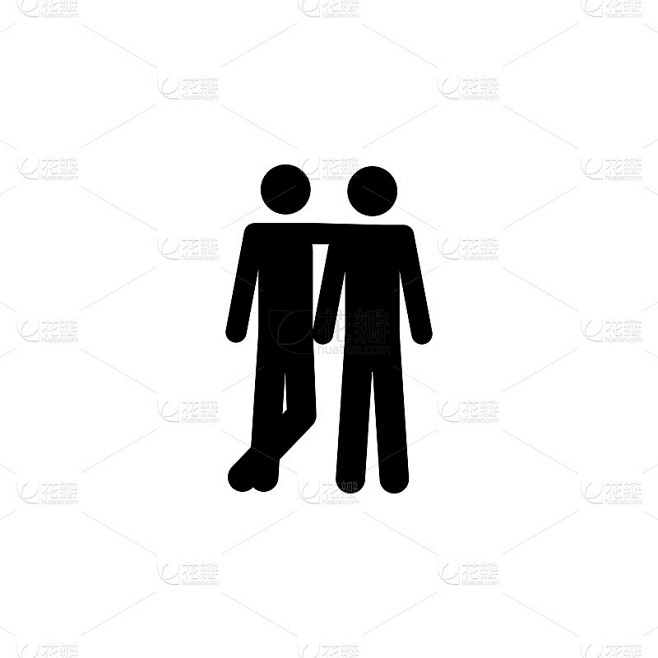 Two friends icon. Simple glyph, flat vector of Peo