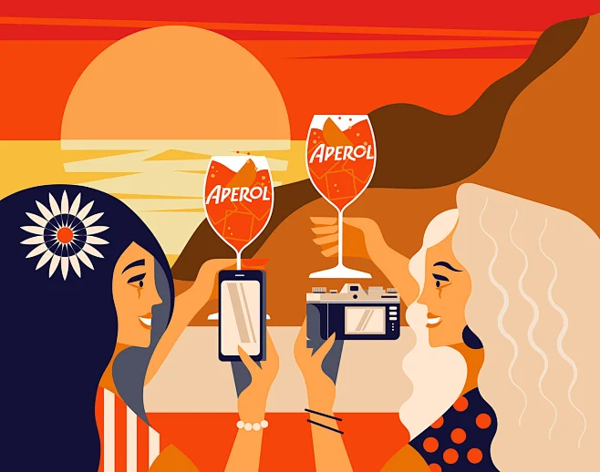 Aperol Spritz : A Illustration campaign for Aperol Spritz consisting of ...