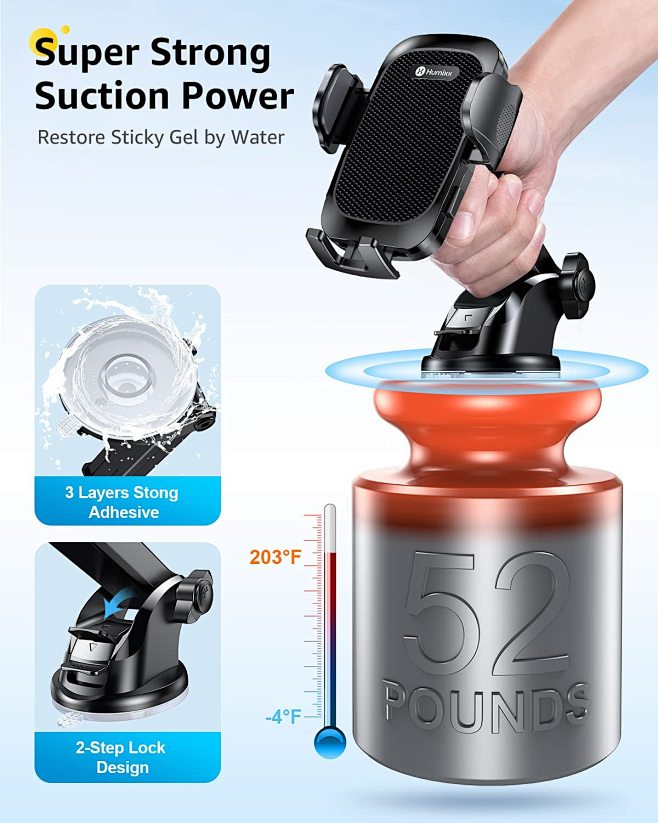Amazon.com: Humixx Car Phone Holder Mount [ Military-Grade Super ...