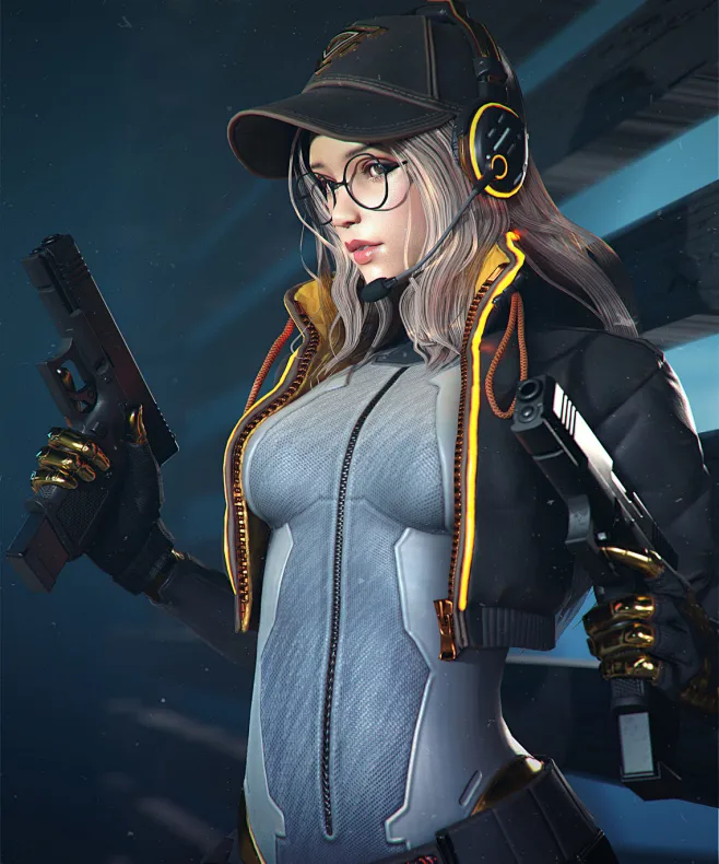 赛博朋克女警（美国角色设计师Rosa Lee）-CG99(cg99.com)-花瓣网