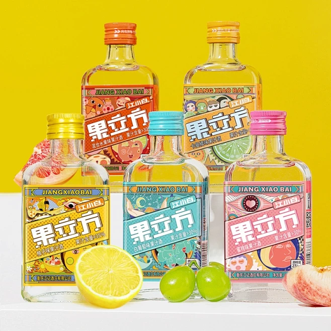 江小白果立方168ml*4瓶白葡萄蜜桃混合水果卡曼橘柚子低度果汁酒-tmall.com天猫-花瓣网