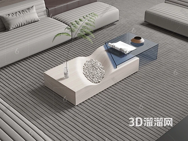 现代茶几3D模型
