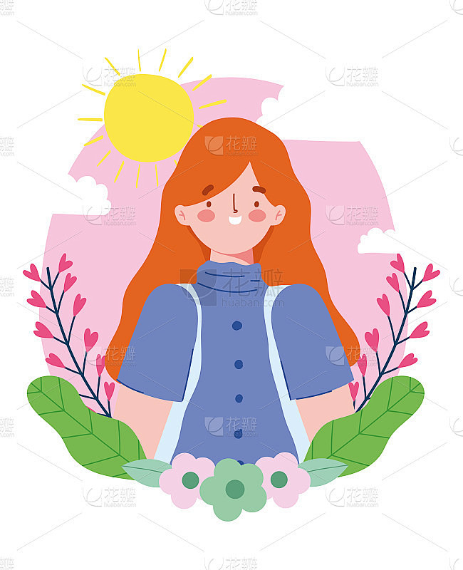 快乐友谊日，美女肖像卡通特别活动庆祝