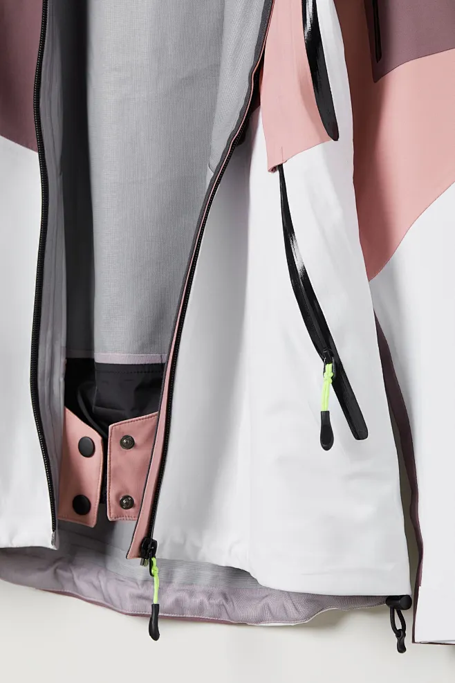 Shell ski jacket - Pink/Block-patterned - Ladies | H&M GB : Shell ...