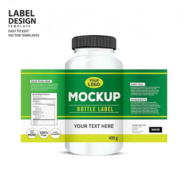 Vector bottle label-花瓣网