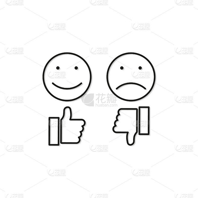 就像不喜欢ICONT。向上，向下。矢量图