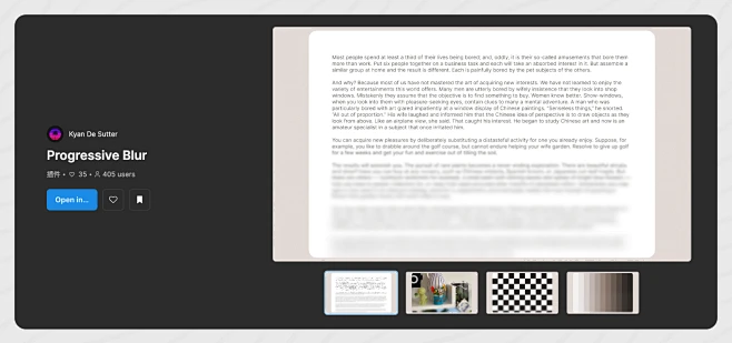 Figma 中创建渐变效果插件：Progressive Blur 使用插件创建从清晰到逐渐模糊的效果。 https://www.figma.com/community/plugin ...