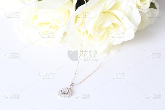 美丽的项链与钻石吊坠