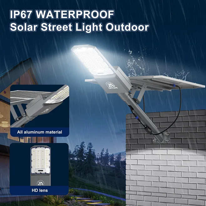 5000W Solar Street Lights Outdoor, 40000mAh IP67 Waterproof Solar Security Flood Lights 7000K ...