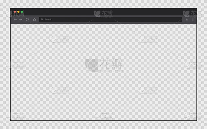Transparent browser page. Internet web window with素材-花瓣网