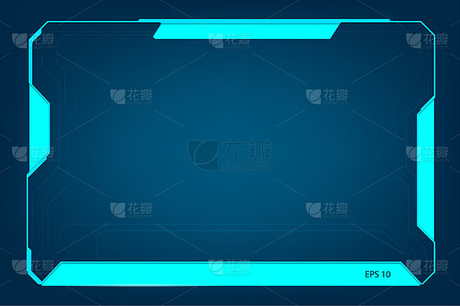 Technology frame on dark blue background.