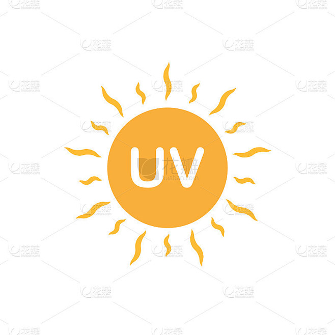 UV辐射图标矢量太阳紫外线符号，用于平面设计，logo，网站，社交媒体，移动应用程序，UI插图。