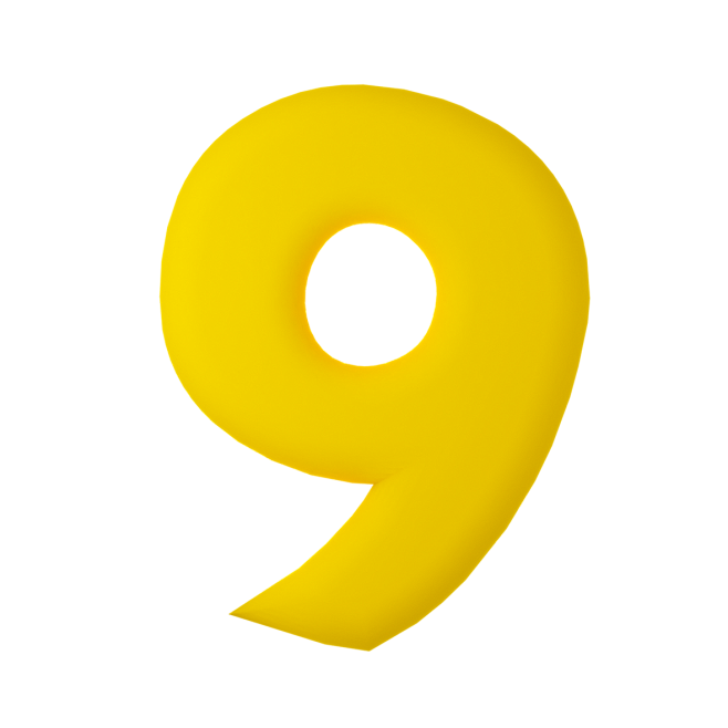 数字 9 字母 PNG 建模 3d blender