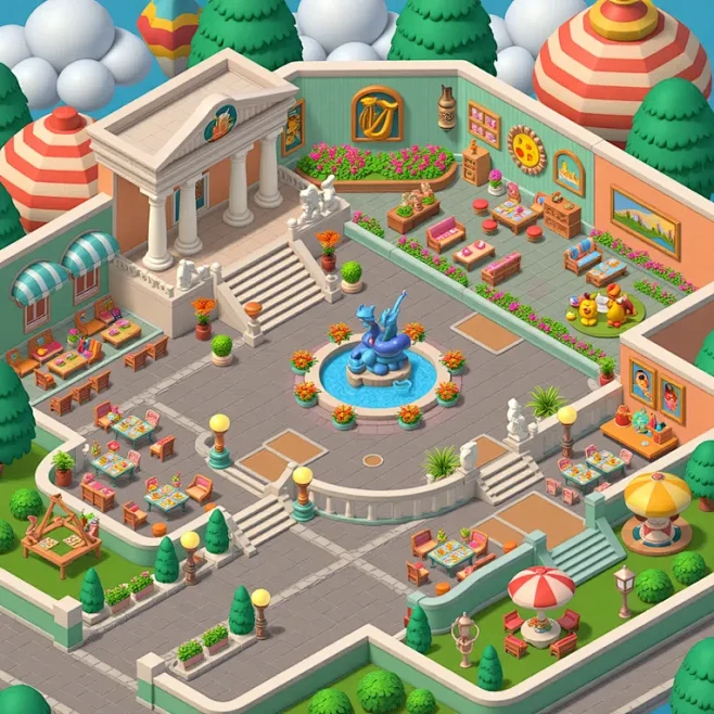 萧炎-俯视45度等距场景Q版餐厅Q版餐厅类-LoRA-萧炎-LiblibAI-花瓣网