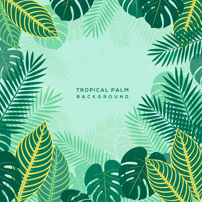 手绘清新树叶手帐素材