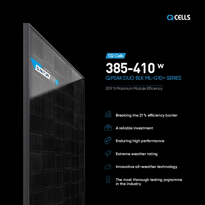 Qcells Solar Panels Q.peak Duo G10 375w 380w 390w 395w 400w 410w 400 ...