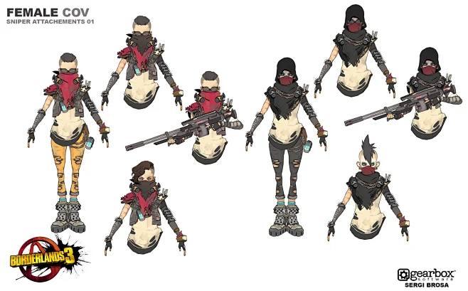 BORDERLANDS 3 // FEMALE BANDIT CONCEPT ART : Concept art done for Borderlands 3.This was the ...