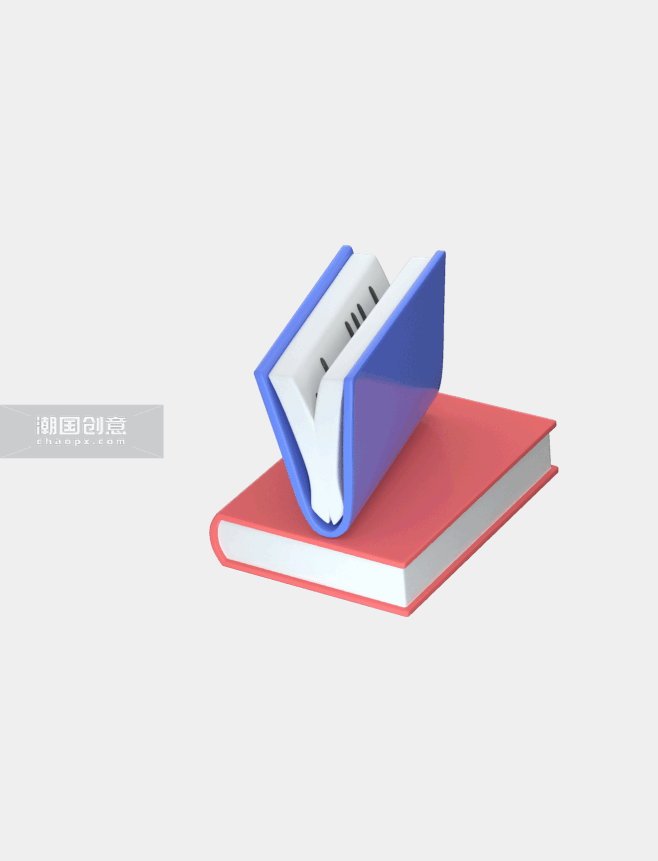 创意教育书本展开C4D立体3D书本打开书动图gif-花瓣网