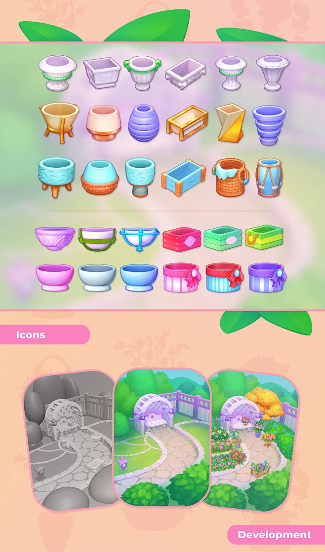 casual game Flowers Game Art game ui Icon ILLUSTRATION location match-3 ...